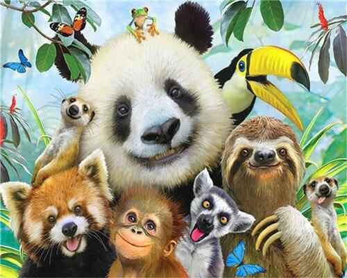 Buy Paint by Numbers Kit Animals Family 5 | Paint by Numbers