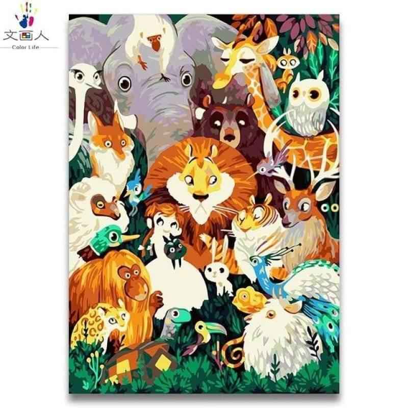 Animals Family Paint By Numbers | Free Shipping