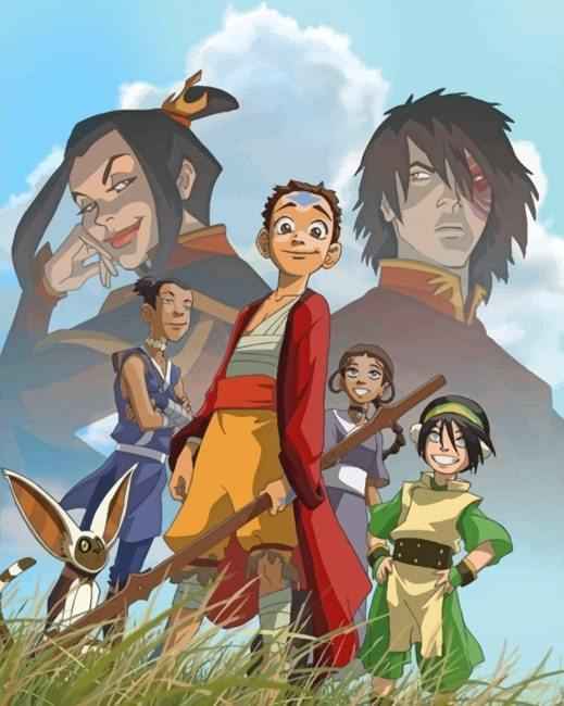 paint by numbers kit Avatar The Last Airbender Squad Anime
