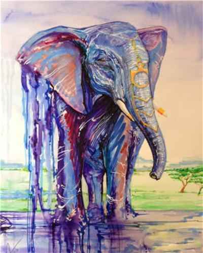 paint by numbers kit Elephant Colourful 8 |– Premium Paint by numbers ...